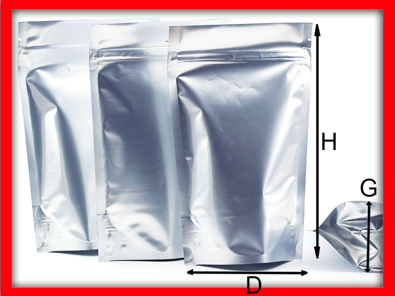 DOYPACK ALU MATOWY ZE STRUNĄ PET12/AL8/PE100 S/M 160x80x270 MM